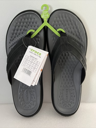 Crocs YUKON VISTA II Lite Ride FLIP Flop Black Mens 12 | eBay