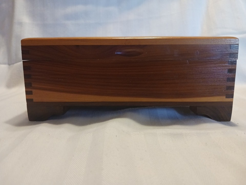 Vintage Mini-Cedar Chest Dovetail Corners Routered Top Decoupaged ...