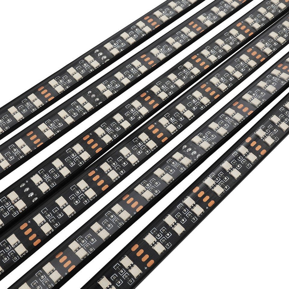 6PCS Double Row RGB LED Dream Lights Strip Neon Underglow LED Bright ...