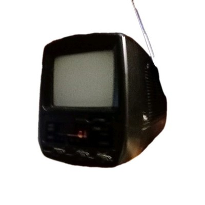 Vintage Portable CRT TV with Built-in AM/FM Radio and Antenna | eBay