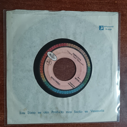 Macombo ‎– Simpatica / Aborrezco [1977] Vinyl 7" Single 45 RPM Latin ...