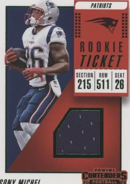 2018 Panini Contenders - Rookie Ticket Swatches Sony Michel #RTS-11 ...