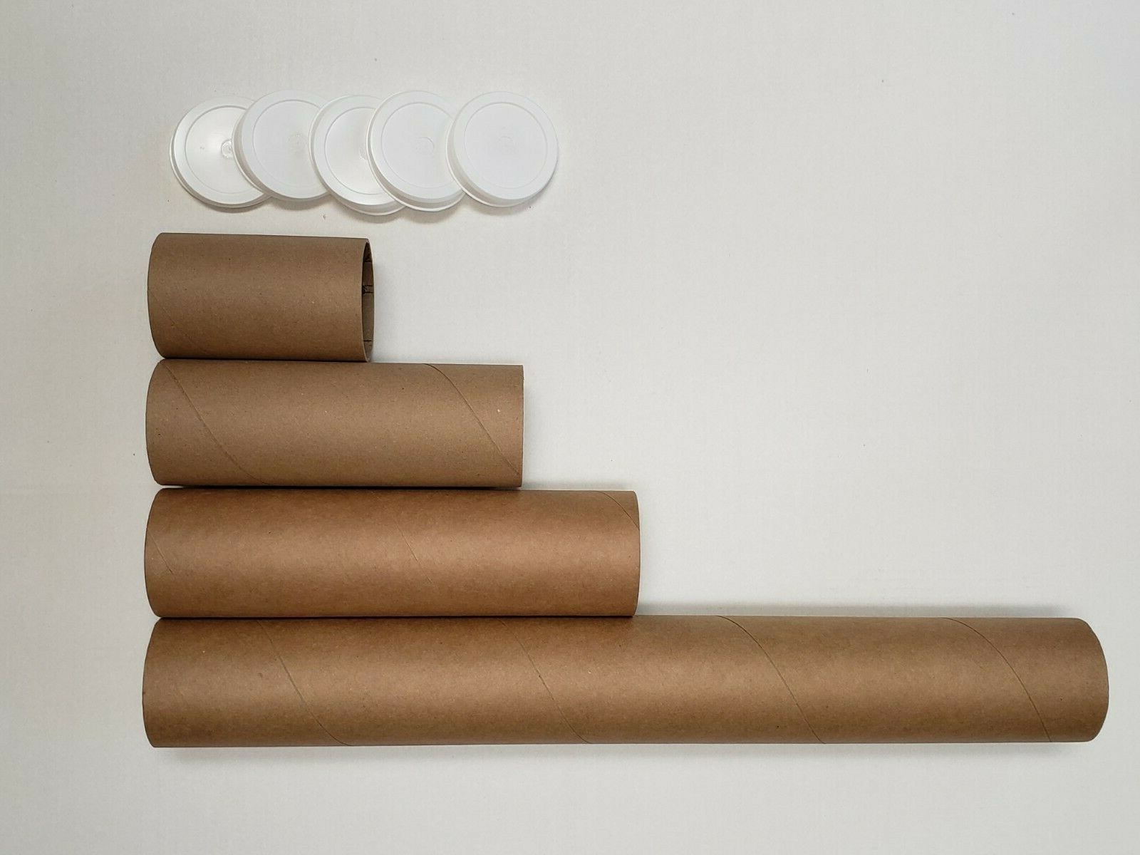 Heavy-duty Round Mailing Tubes - 2X Stronger Many Sizes, white end caps ...