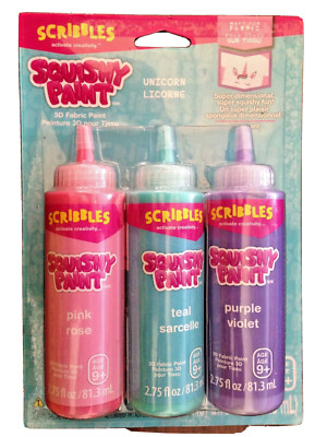 Scribbles Squishy Fabric Paint, Puffy & Plyable, For Unicorn Designs & Patterns | eBay