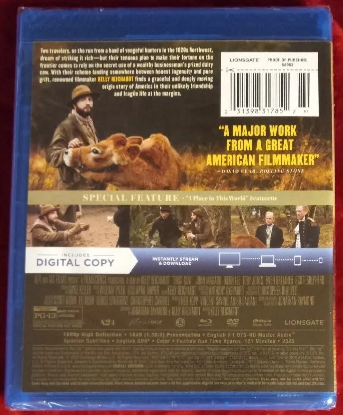 First Cow (Blu-ray, DVD, 2019) New Sealed - Digital Expired - John ...