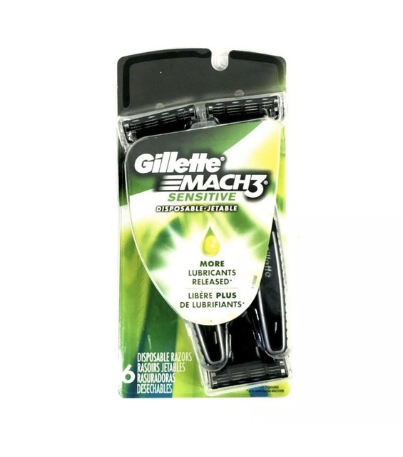 Gillette Mach 3 Sensitive Disposable Razor 6 Count - Green for sale ...