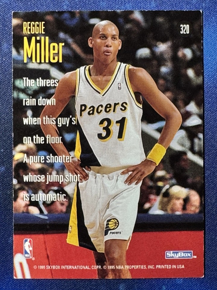 Reggie Miller 1994-95 SkyBox Premium Sky Shots #320 Indiana Pacers | eBay