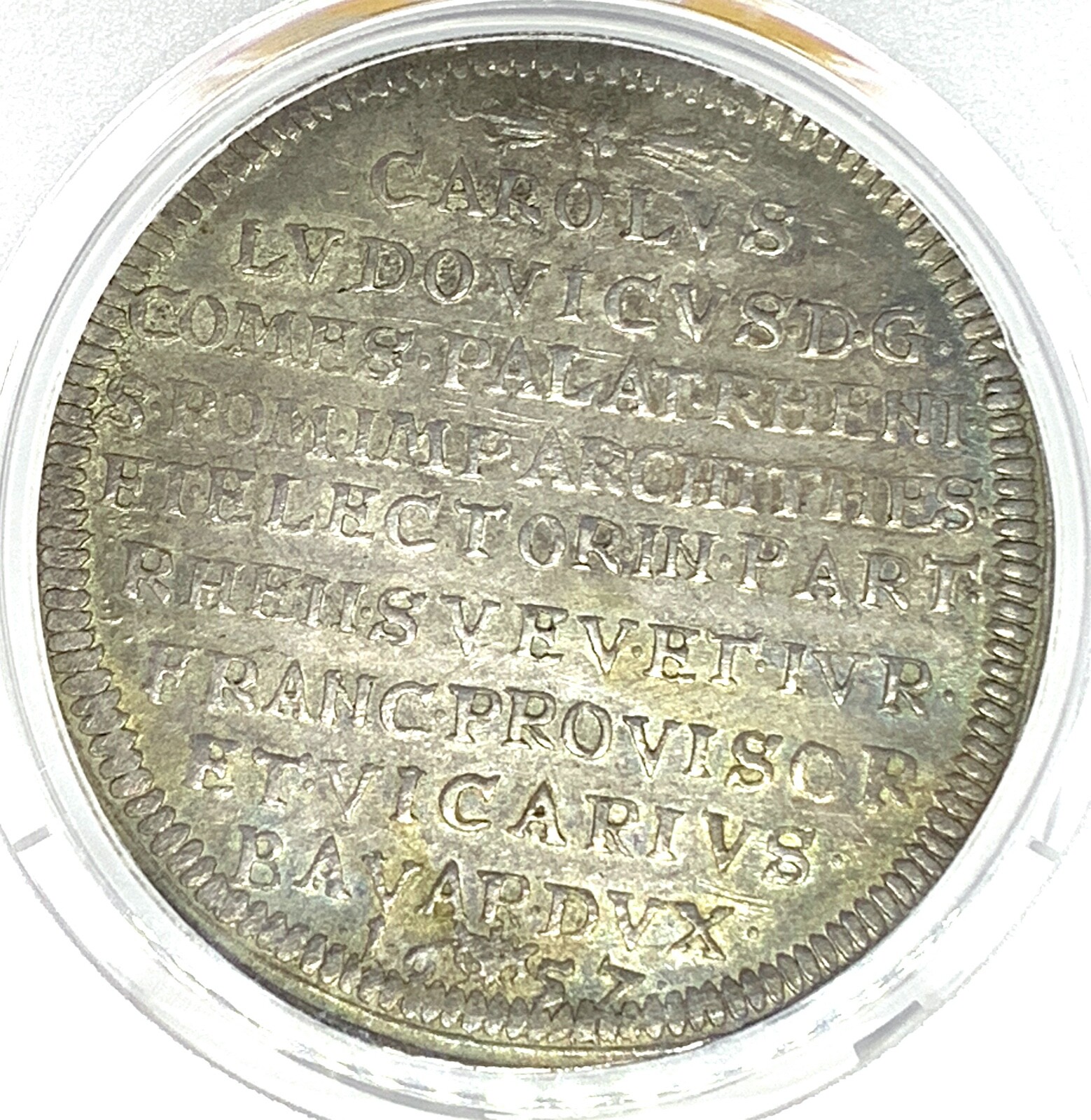 Alemán Estados Pfalz 1657 Vicariat Taler Moneda Thaler PCGS Ms 62 Vz ...