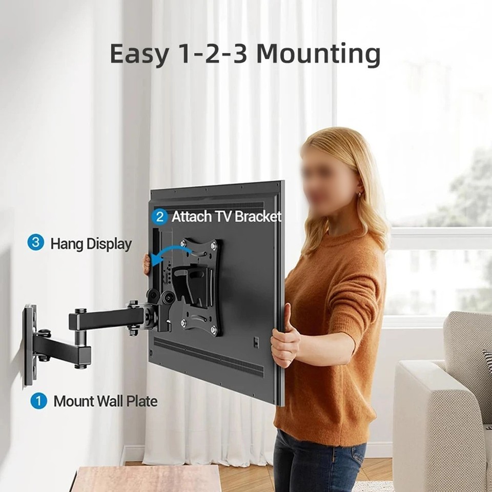 TV and Computer Screen Retractable Monitor Stand with Rotating Wall ...