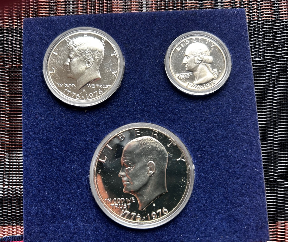 U.S. BICENTENNIAL SILVER PROOF SET 1776-1976 S - 3 Coins 40% Silver | eBay