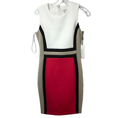 Calvin Klein Women's Colorblock Sheath Dress (Size 6) | eBay
