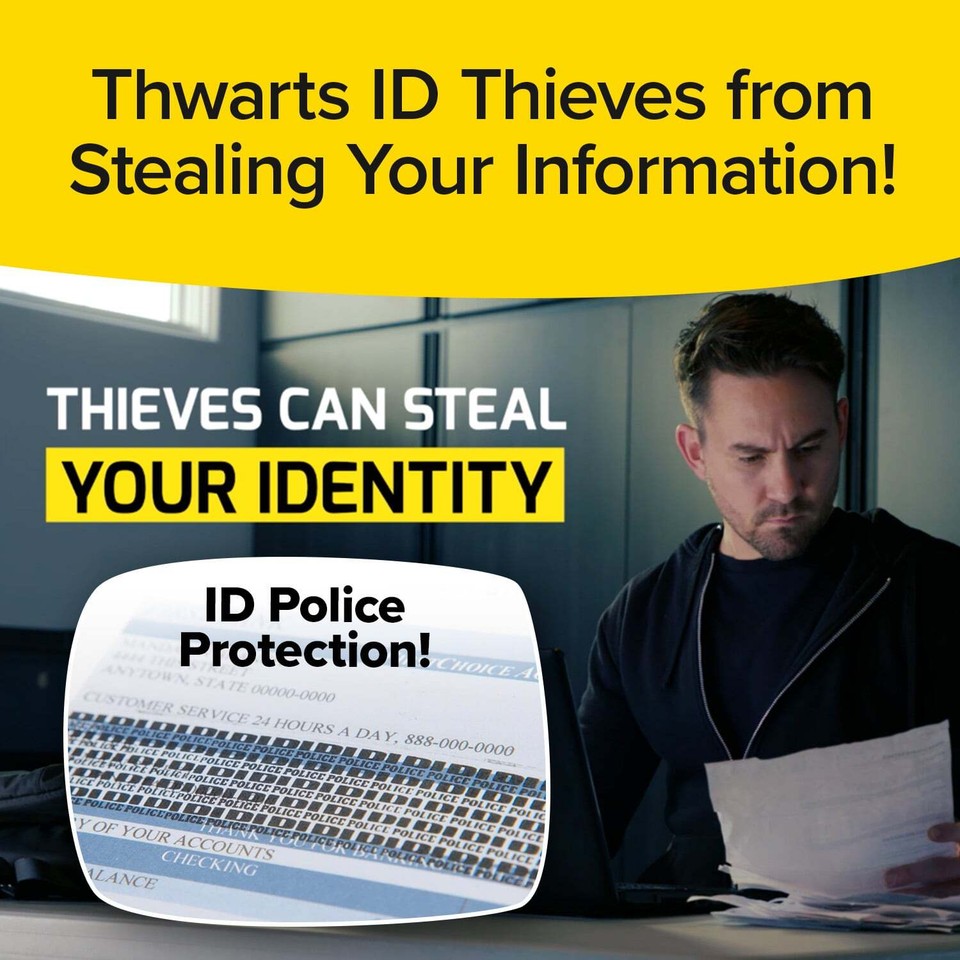 ID Police Identity Protection Roller Stamp by BulbHead - Helps Stop ID ...