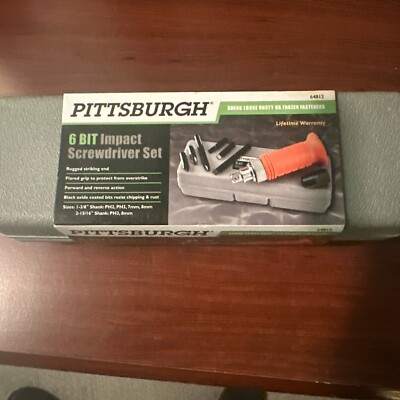 PITTSBURGH 6 Bit Impact Screwdriver Set W/Organized Storage Case #64812 ...