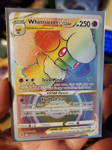 Whimsicott Vstar - 175/172 Brilliant Stars SECRET RARE RAINBOW Pokemon ...