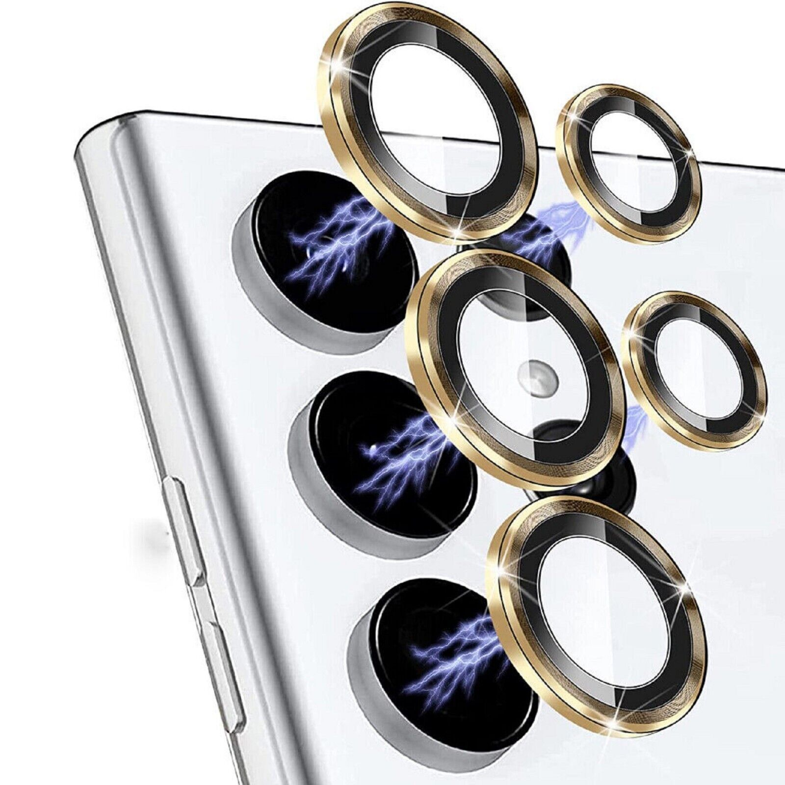 Metal Tempered Glass Camera Protector Lens Cover For Samsung S23 S22 ...