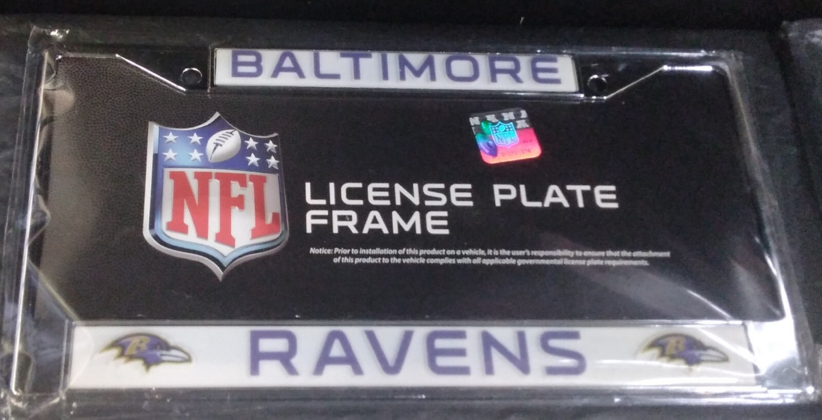 Baltimore Ravens Purple Metal License Plate Frame Chrome Tag Cover | eBay
