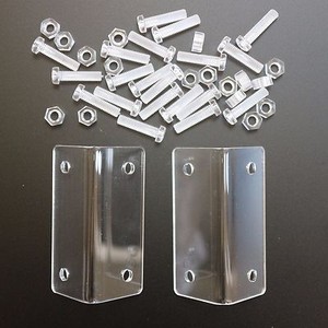 2 x Angled Brackets 2mm Polished Clear Transparent Perspex Acrylic + 8x ...
