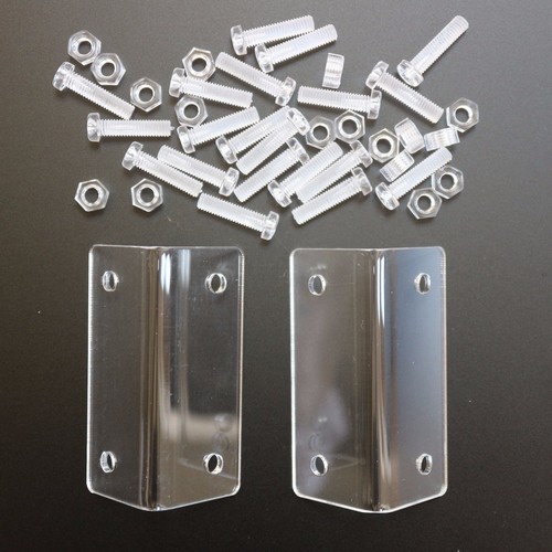 2 x Angled Brackets 2.5mm Polished Clear Transparent Perspex Acrylic ...