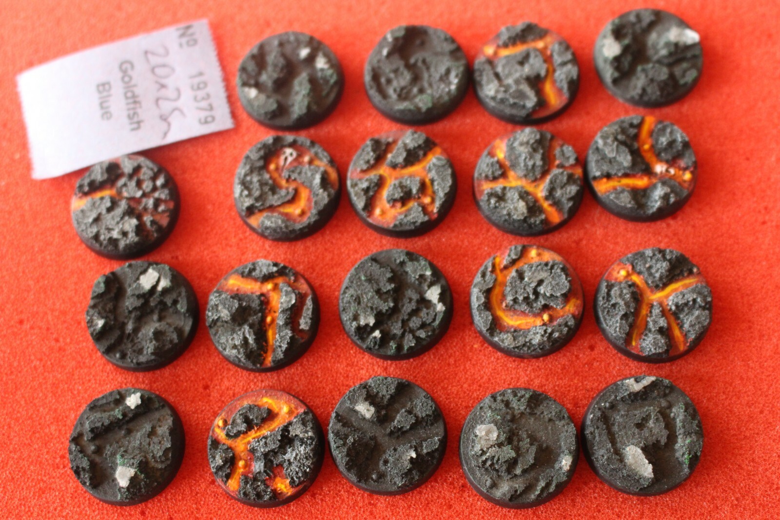 19 x 25mm Resin Lava Fire Bases Magma War Games Gaming Warhammer WH40K ...