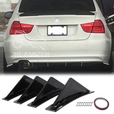 For E90 E92 F30 F31 328i Rear Bumper Diffuser 4-Fin Curved Spoiler ...