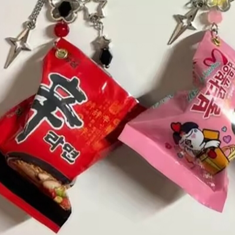 1 Piece Handmade Buldak Ramen Keychain Aesthetic Simulated Snack Bag ...