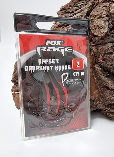 Fox Rage Dropshot Offset Hooks Gr. 2 10 Stück Offsethook Offsethaken ...