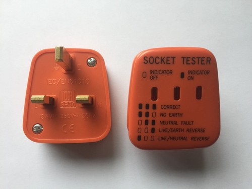 13A UK Socket Tester 240V Test Plug In Socket Safe Fault Earth Live ...