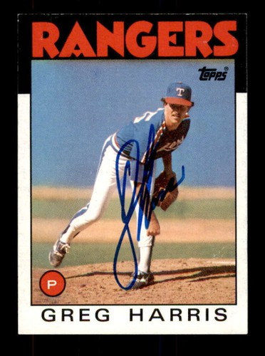 1986 Topps #586 Greg Harris AUTOGRAPHED!!! Rangers 236206 | eBay