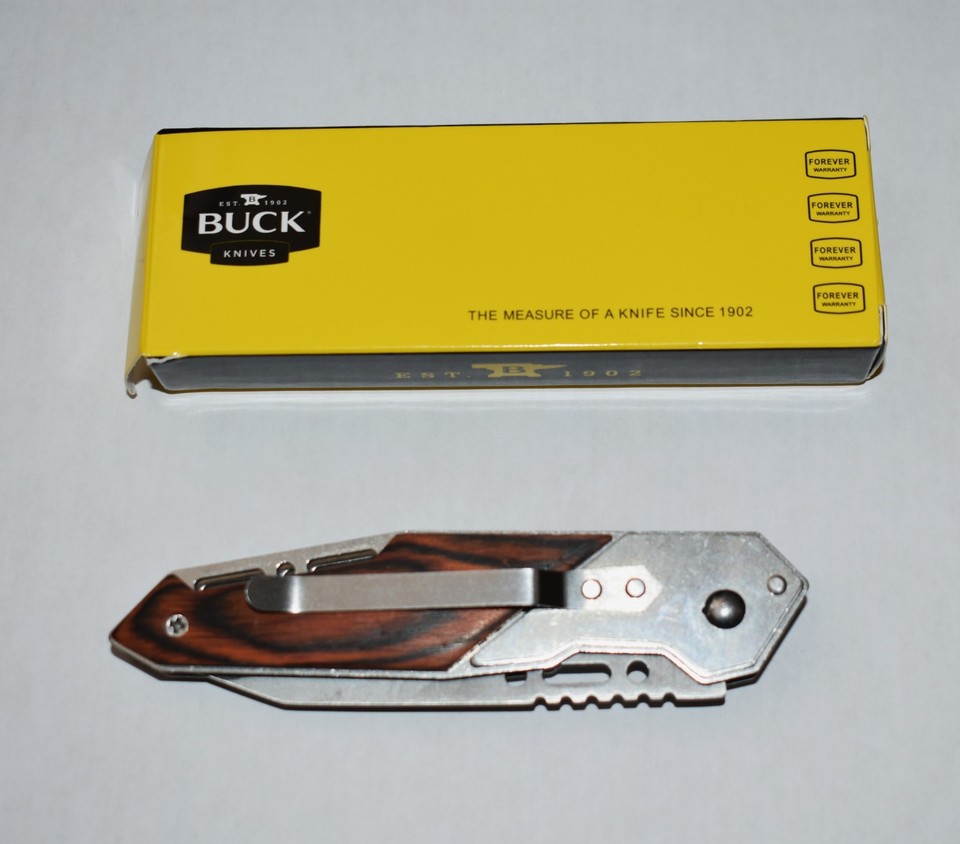 Buck Model 185T Dual Button Assisted Open & Locking Wood Handle Rare ...