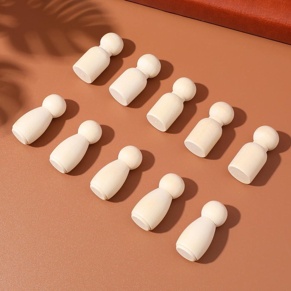 40pcs Unfinished Wooden Handcraft Doll Bodies Adornment DIY Puppet ...