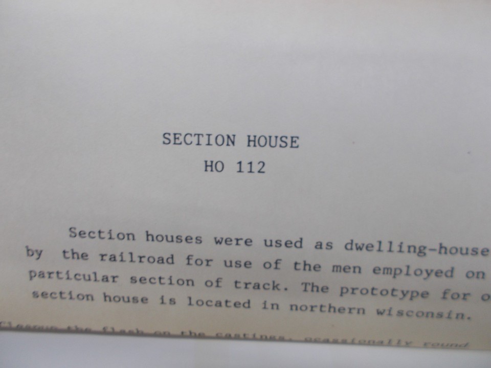 MIDWEST RAIL WORKS # 112 ~ SECTION HOUSE BUILDING KIT ~HO SCALE | eBay