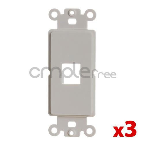 3 Pack Keystone Wall Plate Insert 1 Port Jack Outlet For Fits Decora ...
