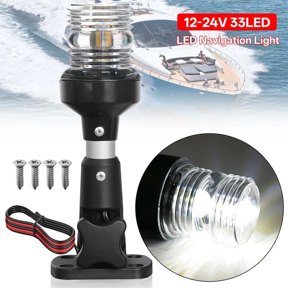6" Marine Boat Yacht LED Navigation Light Fold Down Anchor Stern Pole ...