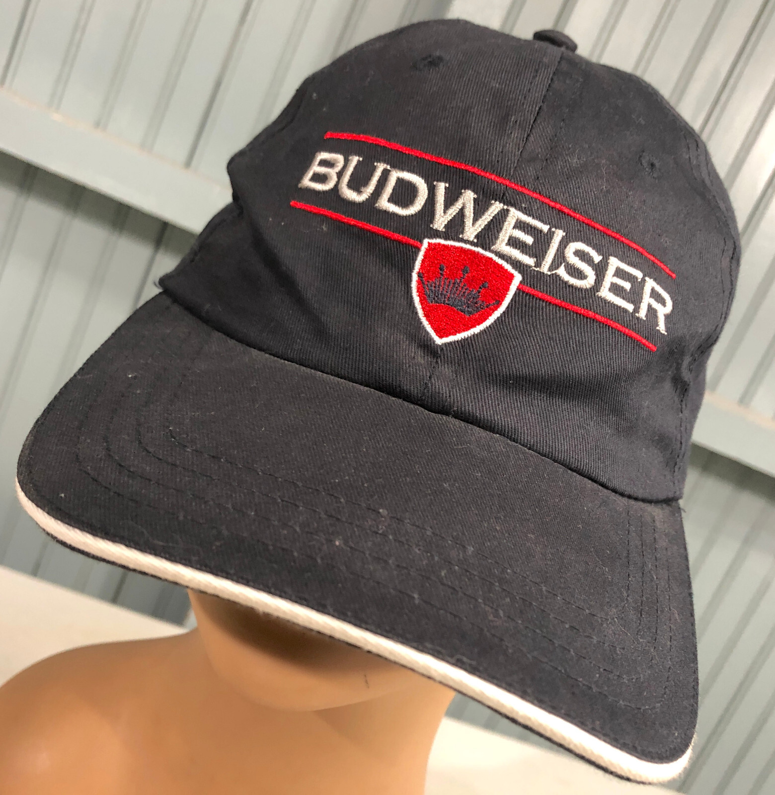 Budweiser Beer Split Bar Adjustable Baseball Cap Hat - Gem