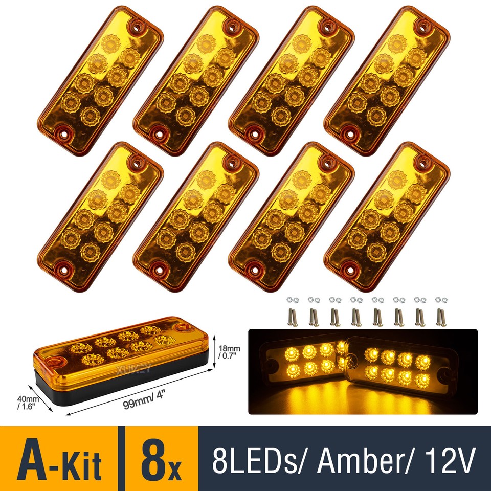 LED Side Marker Light Elbow Outline Trailer Running Tail Lights Truck ...