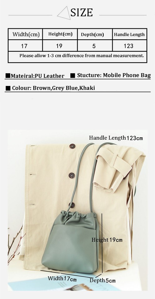 AU Women Mobile Phone Bucket Bag PU Leather Crossbody Mini Purse Wallet ...