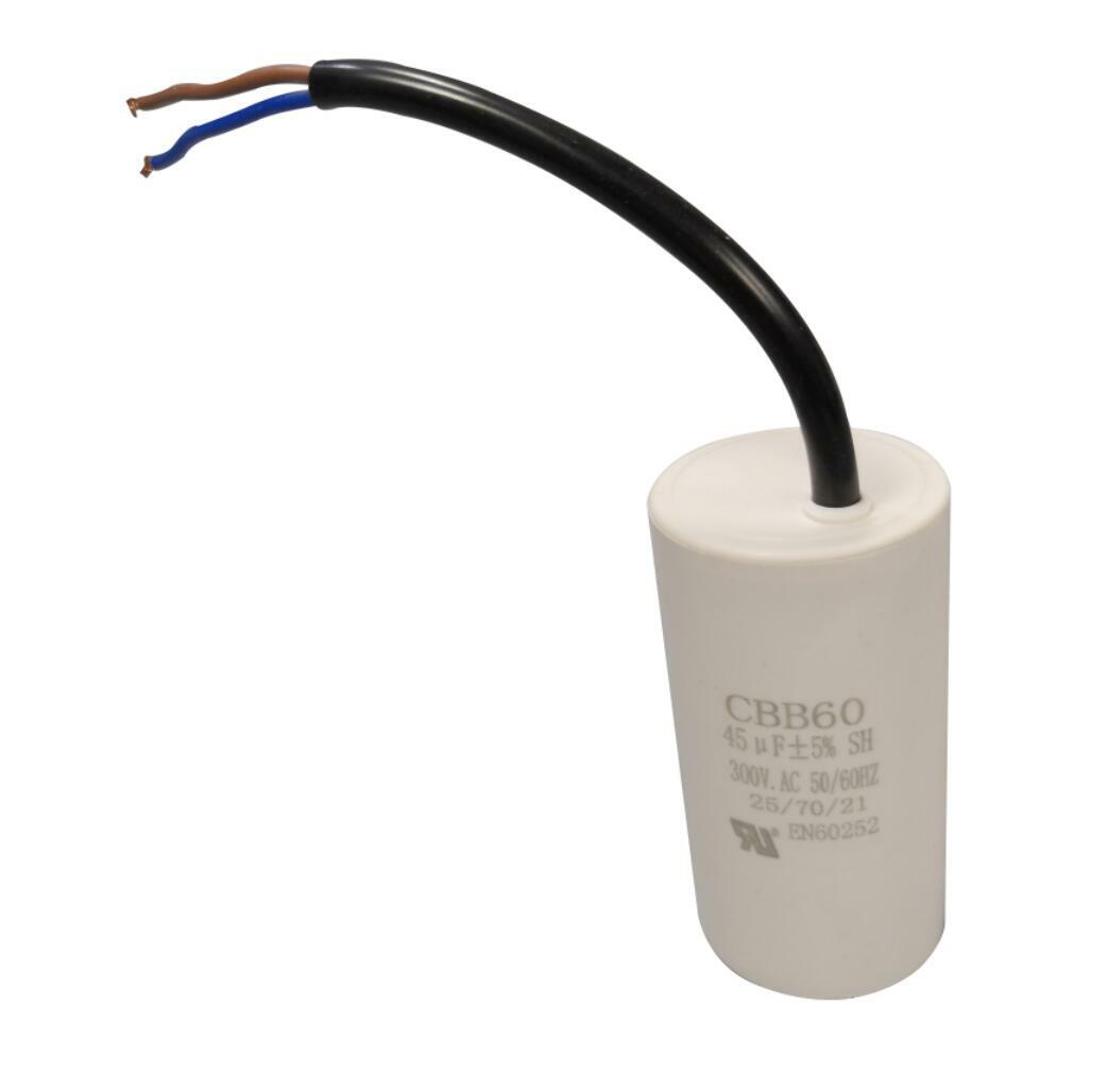 CBB60 Run Capacitor 300V.AC 300V AC 45uF 45MFD 45 uF MFD 42x80mm SH 50 ...