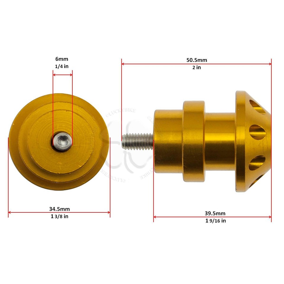 Shooter Swingarm Stand Spools Gold For Yamaha YZF R6 R1 Mount 6mm ...