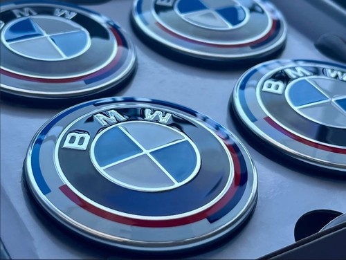 BMW 68mm Floating 50th Anniversary Wheel Centre Hub Caps SET of 4 ...