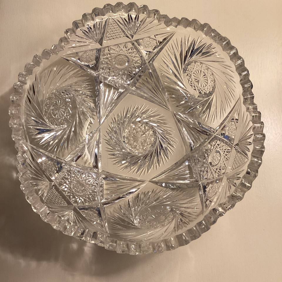 American Brilliant Period ABP Cut Glass Crystal Bowl ANTIQUE | eBay