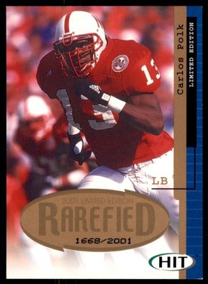 2001 SAGE HIT Rarefied Carlos Polk 1668/2001 Nebraska Cornhuskers #R35 ...