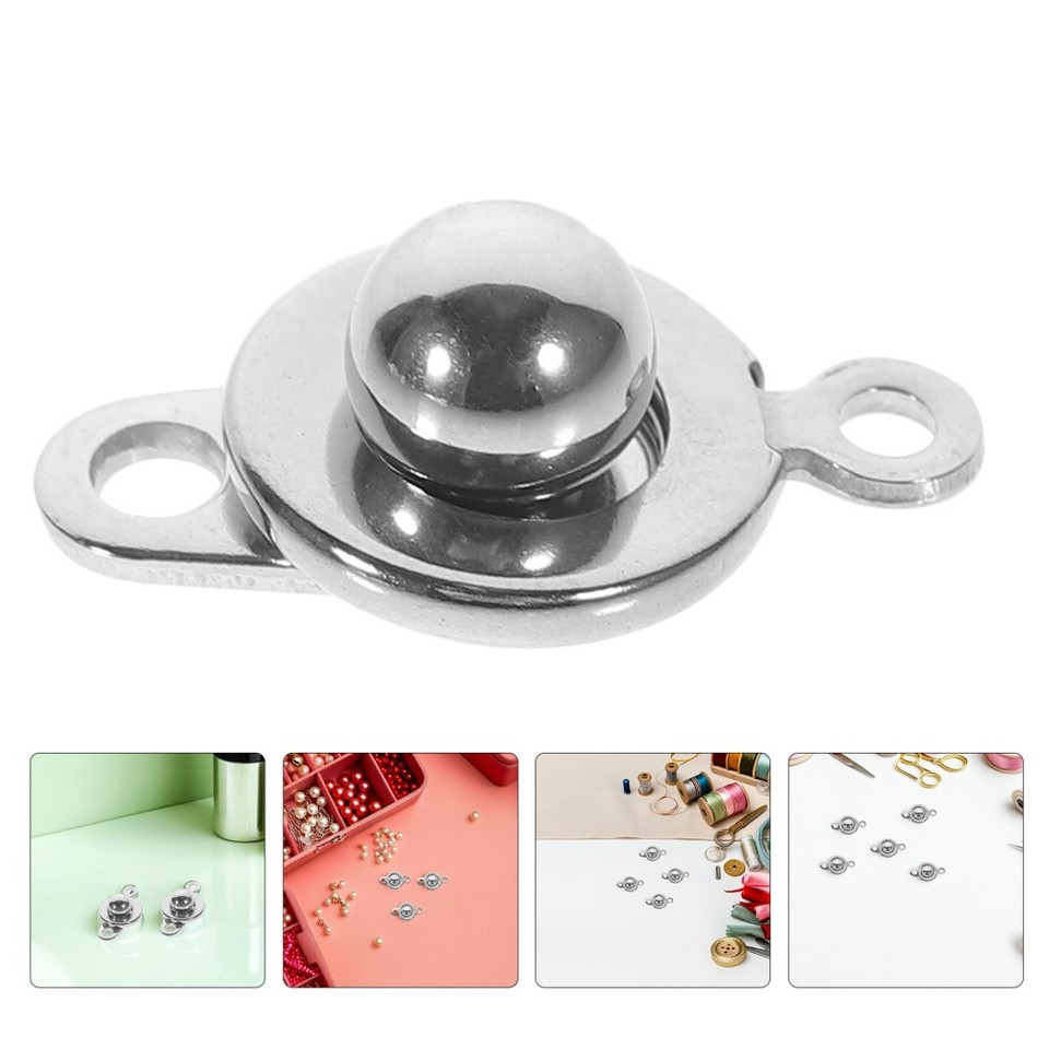 20pcs Button Clasp: Stainless Steel Snap Clasp For Diy Jewelry Making ...