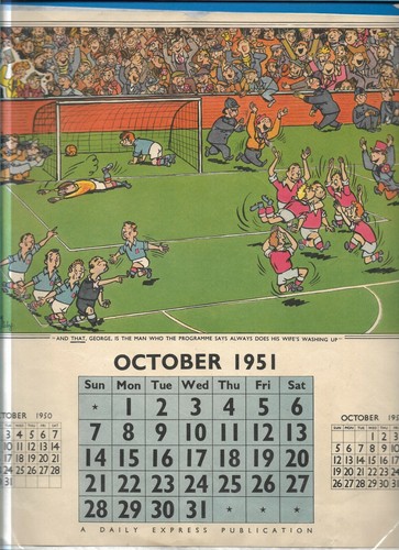 Barry Appleby cartoon on Daily Express October 1951 calendar page ...