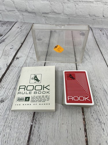VINTAGE 1968 Red ROOK Card Game Parker Brothers Plastic Case ...