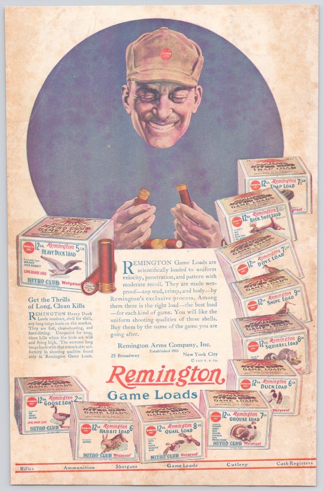 Vintage Print Ad Remington Game Loads Shotgun Hunting Hunter Antique ...