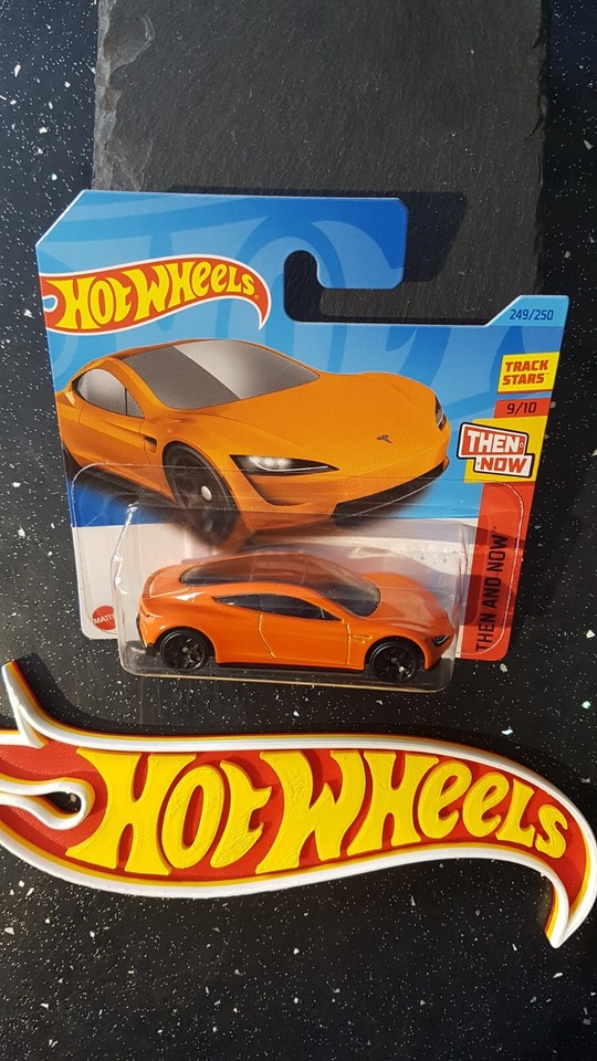 Hot Wheels ~ Tesla Roadster, S/Card, Bright Orange. Lots More NEW Tesla ...