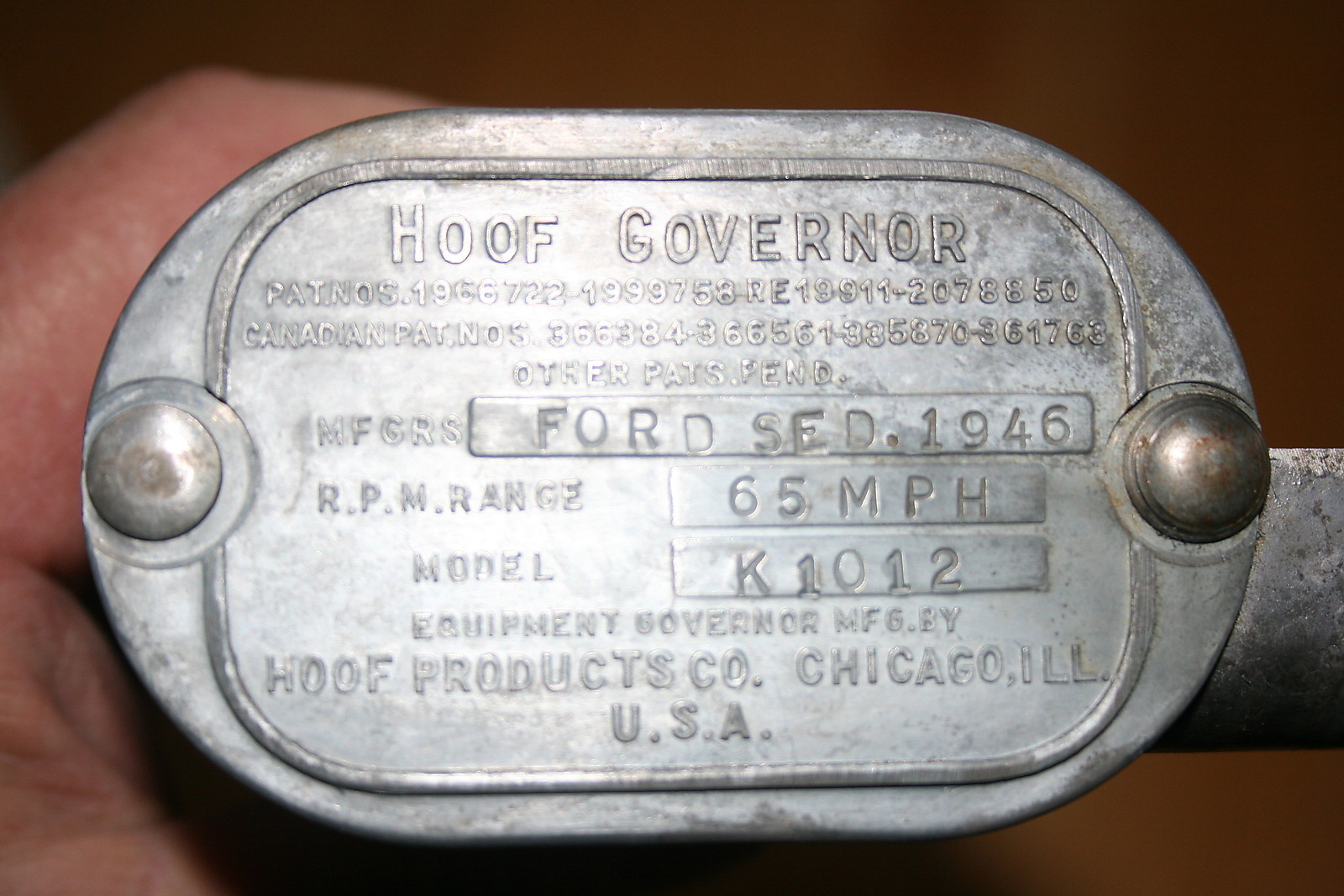 HOOF ANTIQUE FORD FLATHEAD V8 ENGINE GOVERNOR ADJUSTABLE WITH KEY NEW ...