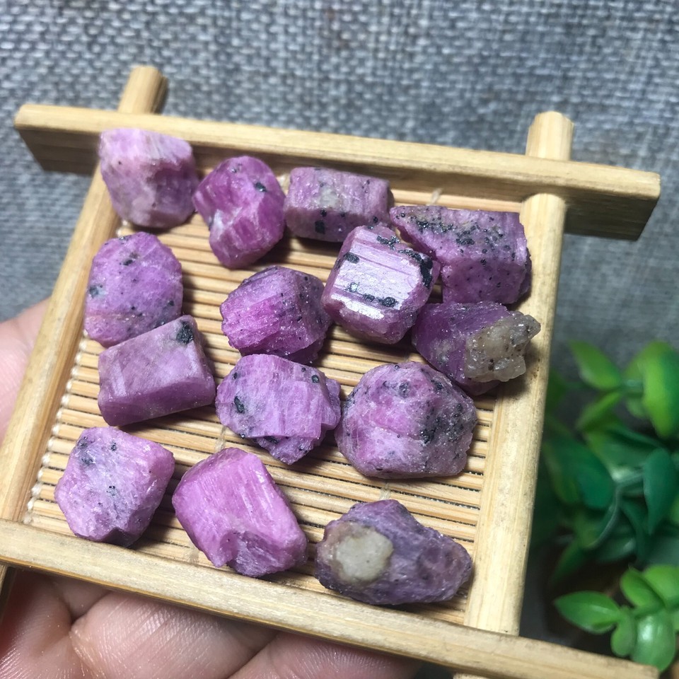 40g 14pcs Red Corundum Ruby Crystal Rough Mineral Specimen healing p957 ...