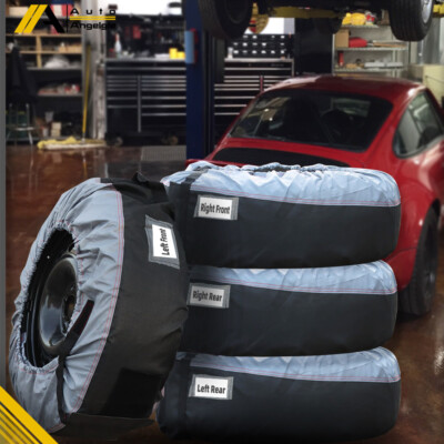 Package Of 4 Gray With Black Handle 600D For 22“-31” Tyre Bags Tyre ...