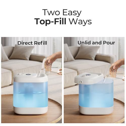 Homvana Humidifier, Super Easy to Clean 5L Top Fill Auto Adapt Cool ...